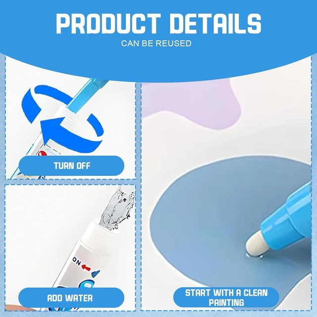 OCEAN WORLD WATER Doodle Mat for Kids - 44x32 cm Reusable Mess-Free ...