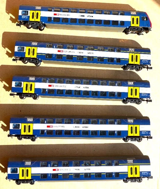 FLEISCHMANN SPUR N Doppelstockwagen Set SBB m Steuerwagen 8153 8154 EUR 279,87 - PicClick DE