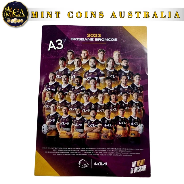 2023 BRISBANE BRONCOS Team Poster, Nrl Rugby League $35.00 - PicClick AU