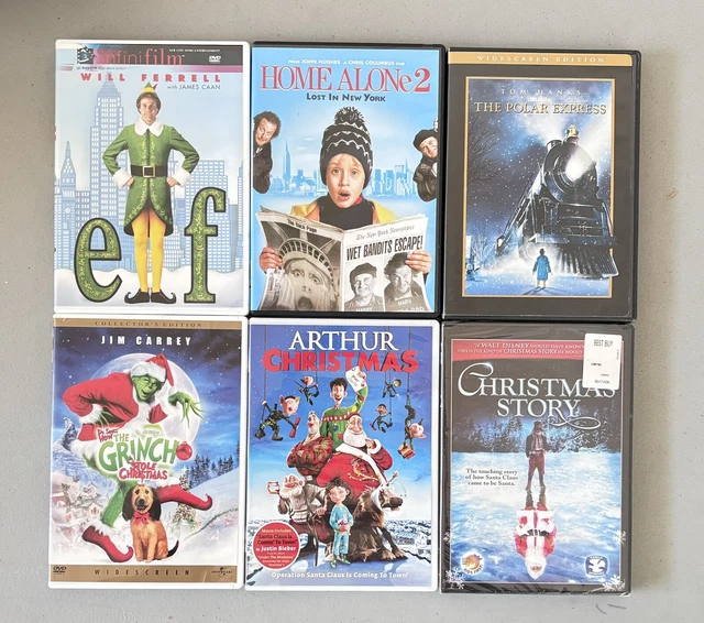 6 DVD | Christmas Movies Bundle | Elf, Home Alone 2, Arthur, Grinch ...