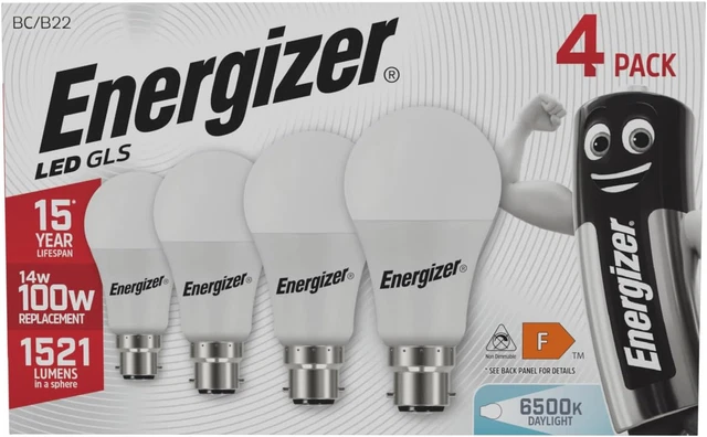 ENERGIZER 100W EQUIVALENT Bayonet Light Bulb - 6500K / Daylight BC/ B22 ...