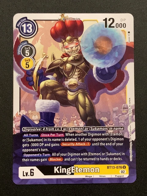 KINGETEMON | BT13-076 U | schwarz/gelb | Versus Royal Knights | Digimon TCG EUR 1,18 - PicClick DE