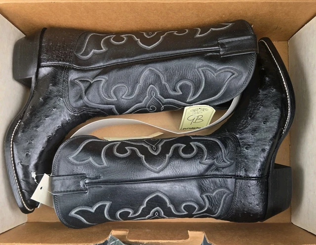 LARRY MAHAN OSTRICH Full Quill 9B Black VINTAGE NEW £225.82 - PicClick UK