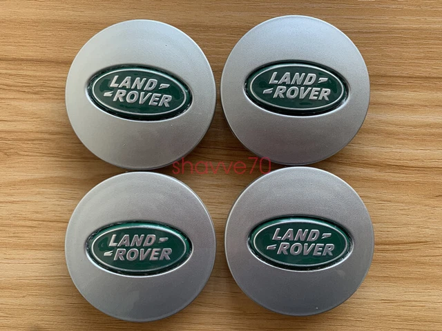 LAND ROVER RANGE ROVER WHEEL CENTER HUB CAPS SILVER/GREEN 63mm 4pcs Set ...