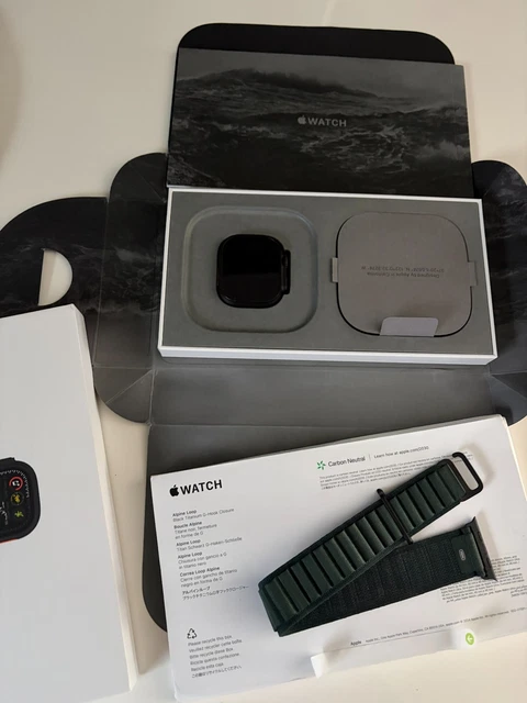 APPLE WATCH ULTRA 2 (Black) . With Dark Green Alpine Loop (Size L) £414 ...