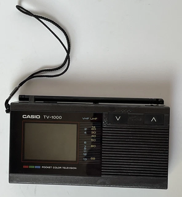 VINTAGE CASIO TV-1000 1980s LCD HANDHELD pocket color TELEVISION Japan ...