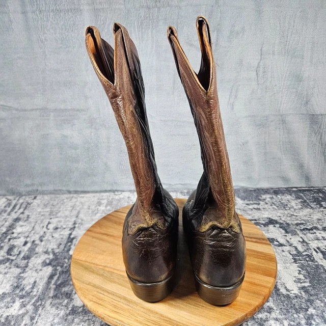 TONY LAMA SMOOTH Ostrich Western Cowboy Boots Round Toe 8438 Mens Size ...