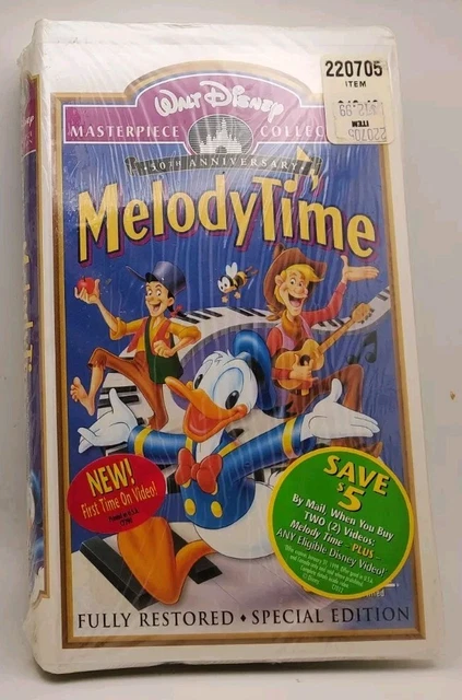 MELODY TIME VHS, Sealed, Walt Disney Masterpiece Collection, 50th ...