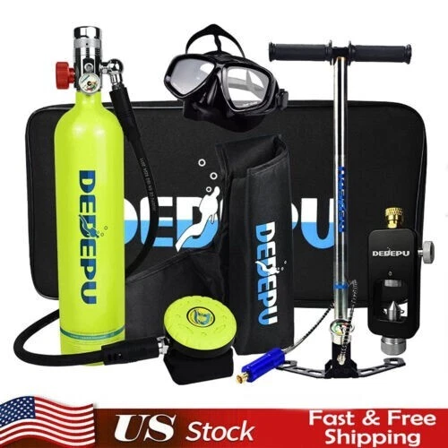 DEDEPU MINI SCUBA Diving Case Kit 1L Oxygen Tank Pump Equipment ...
