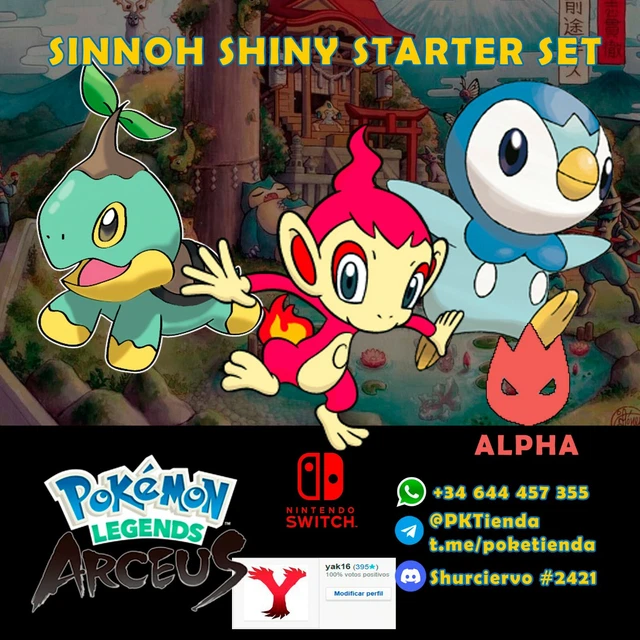ALPHA SINNOH SHINY STARTER Chimchar, Piplup & Turtwig - Pokemon Legends ...