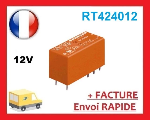 TE CONNECTIVITY RT424012 Relais 12V DC 2xUM 8A 360R Power PCB Relais ...
