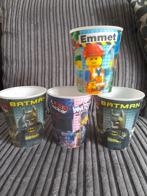 2014 MCDONALDS LEGO Movie 3D Lenticular Plastic Cup Bundle Batman Emmet ...