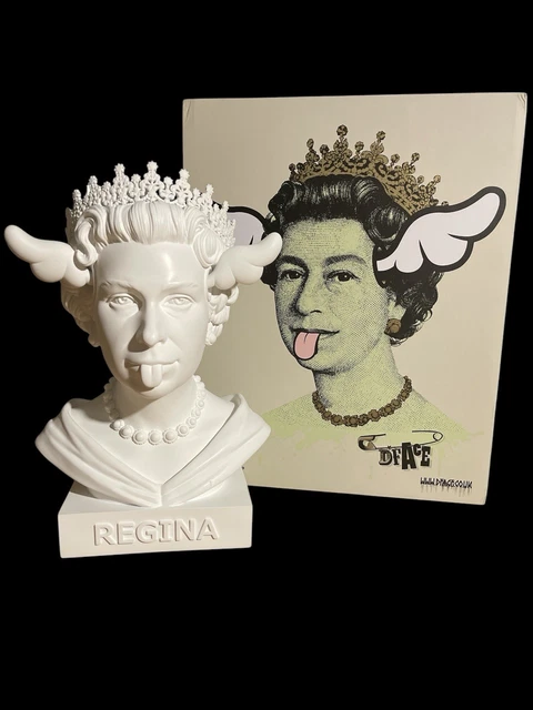 D-FACE DOG SAVE THE QUEEN Elizabeth II Art Bust Medicom Space Studio ...