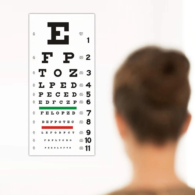 SNELLEN EYE CHARTS for Eye Exams Low Vision PVC Eye Test Charts 22*10 ...