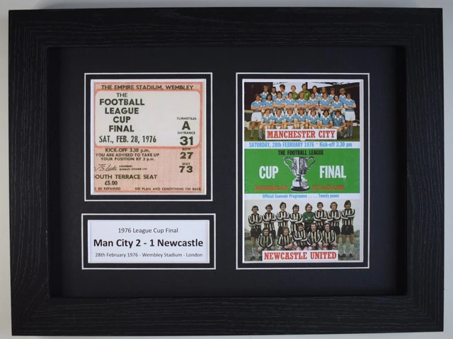 1976 LEAGUE CUP Final A4 Photo Ticket Display Football Programme Man ...