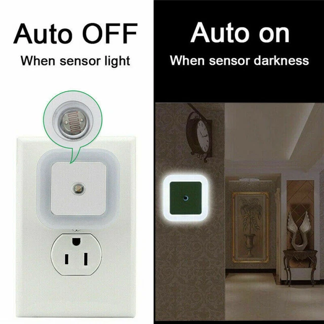 AUTOMATIC LED NIGHT Light Plug in Energy Saving Dusk Dawn Sensor Kids ...