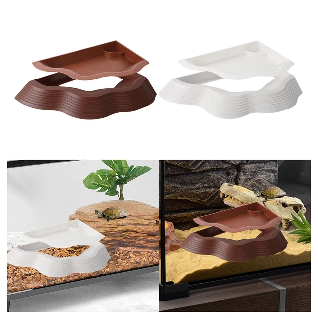 REPTILE WATER BOWL with Ramps Multifunctional Detachable Tortoise Food ...