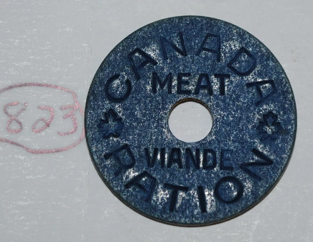 CANADA WWII MEAT Ration Canadian World War 2 Viande - Token Lot #823 $3 ...