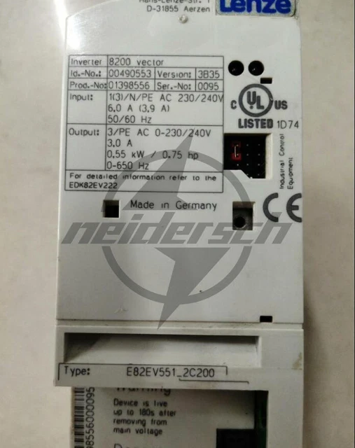 USED 1PC LENZE E82EV551_2C200 E82EV551K2C200 Inverter $469.17 - PicClick