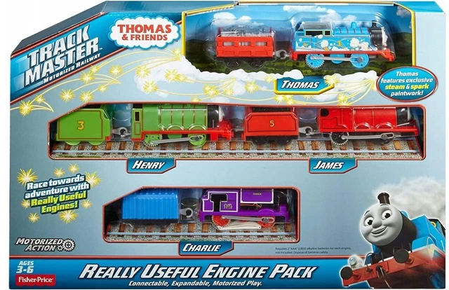 THOMAS AND FRIENDS Set di 4 LOCOMOTIVE GUIDATE TRACKMASTER DFN22 Fisher ...