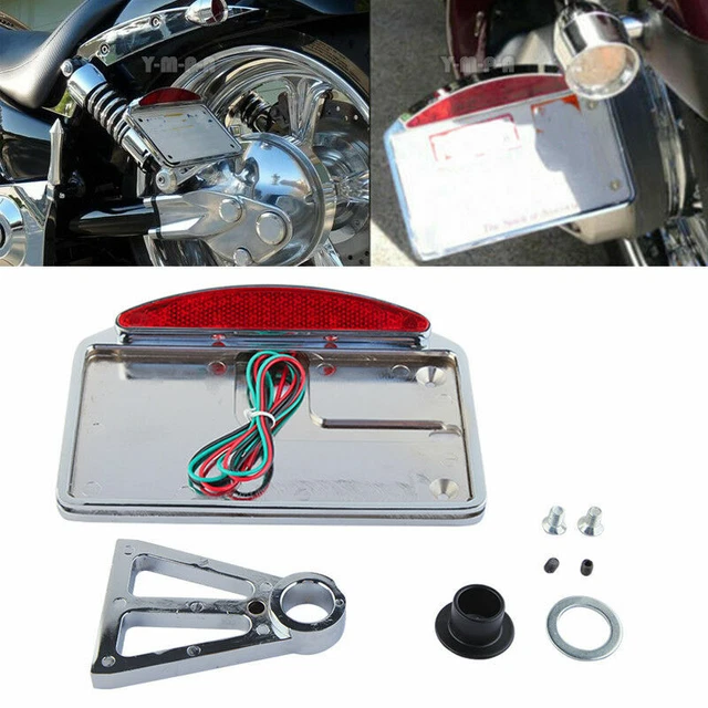 CUSTOM MOTORCYCLE SIDE Mount License Plate Tail Light Bracket For ...