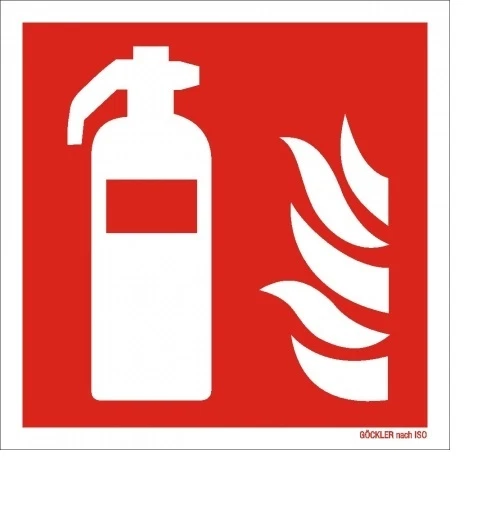 FEUERLÖSCHER SCHILD SYMBOL Brandschutzzeichen 20x20 selbstklebend EUR 3 ...