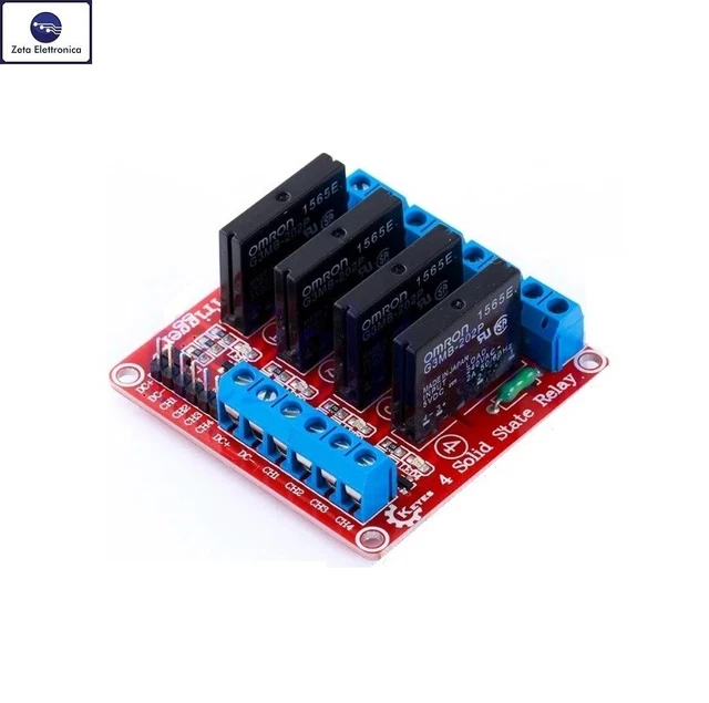 MODULO SCHEDA RELE' Stato Solido Arduino 5V Dc 4 Canali 220V Ac Ssr ...