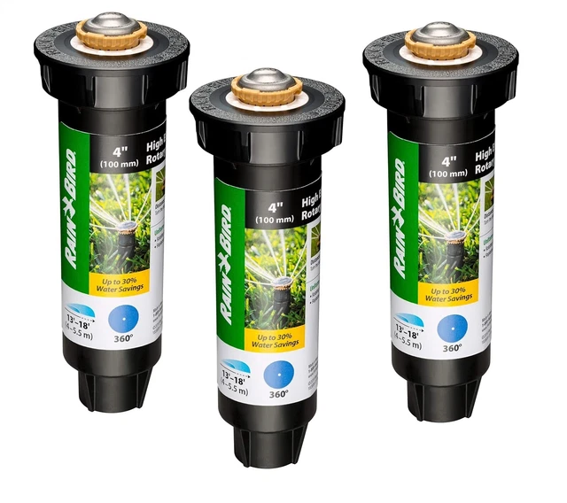 3 RAIN BIRD High-Efficiency Pro Rotary Sprinkler 360° Full 13'-18' 4 ...