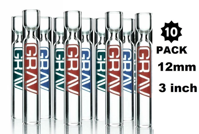 GRAV LABS 3& 12mm Clear Glass Taster One Hitter - 10 PACK GRAV Decal ...