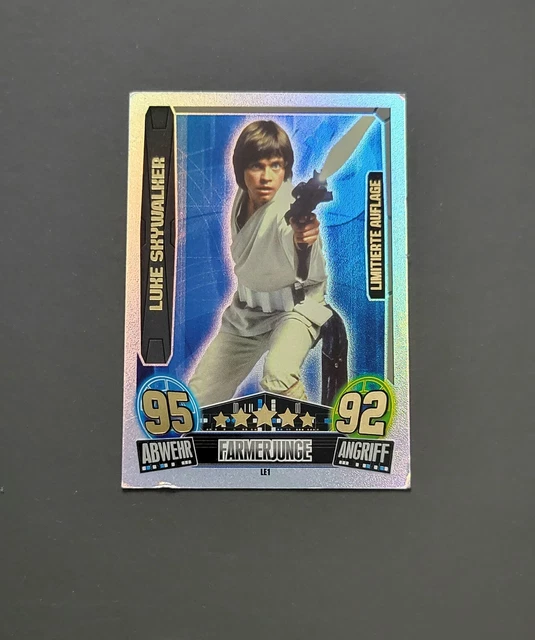 SEHR SELTENE LUKE Skywalker Limitierte Karte LE1, Force Attax Star Wars ...