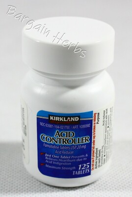 KIRKLAND SIGNATURE ACID Controller Famotidine 20mg Tablets (125 250 or ...