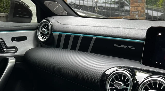 MERCEDES BENZ AMG A Class / CLA Dashboard Decal Matt Black Premium ...