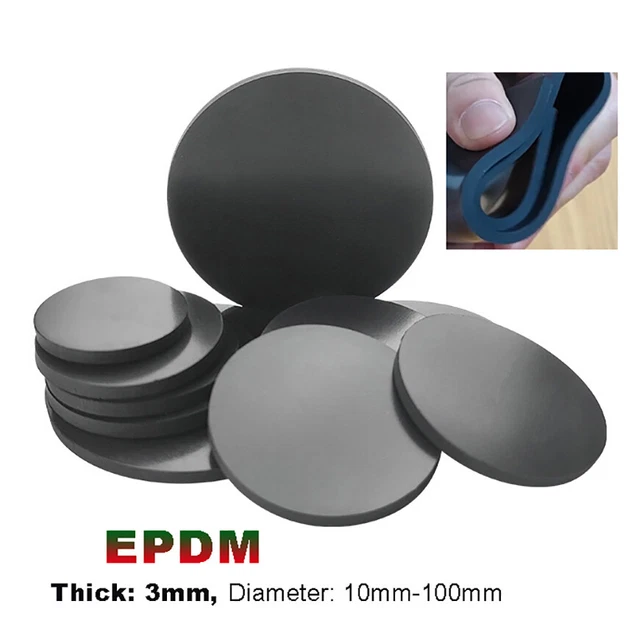 ROUND SOLID EPDM Rubber Disc Discs Pads | Diameter: 10mm-100mm ...