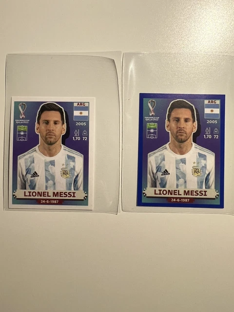 PANINI 2022 FIFA World Cup Qatar Lionel Messi Sticker Blue Parallel ...