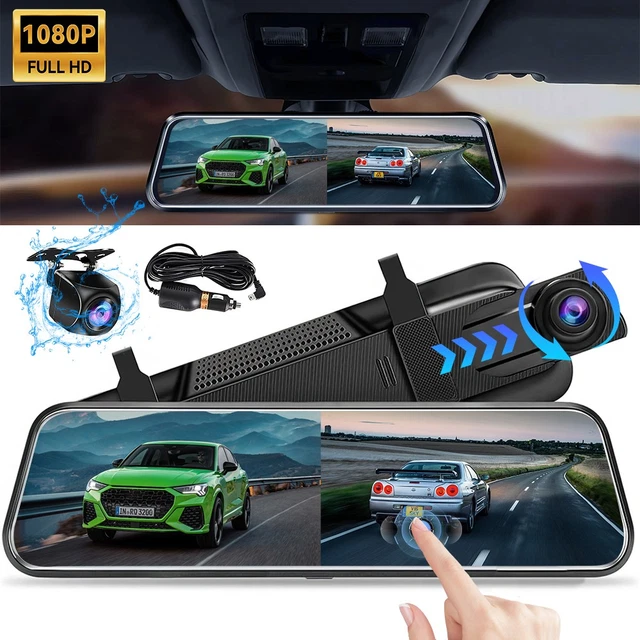 10& 1080P SPIEGEL Dash Cam Dual Lens Auto DVR Rückfahrkamera Recorder ...
