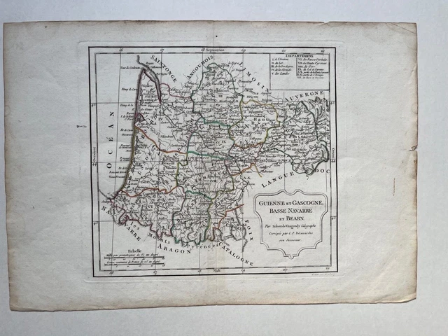 CARTE 18ÈME S GUIENNE ET GASCOGNE Robert de VAUGONDY EUR 15,00 ...