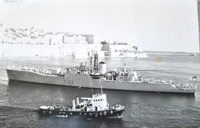 VINTAGE ORIGINAL PHOTO Royal Navy Whitby Class Frigate HMS TORQUAY F43 ...