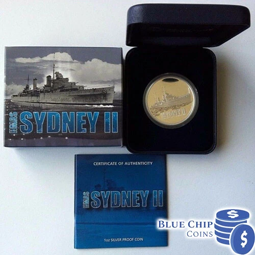 2008 $1 HMAS SYDNEY II 1oz SILVER PROOF COIN PREOWNED EUR 58,12 ...