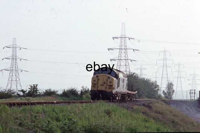35MM RAILWAY SLIDE- Derailed BR Diesel Electric Loco Class 37. 37037 ...