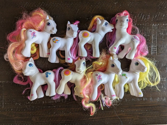 VINTAGE MY LITTLE Pony G3 Lot of 8 White Ponies - RARE Sunny Daze Pony ...
