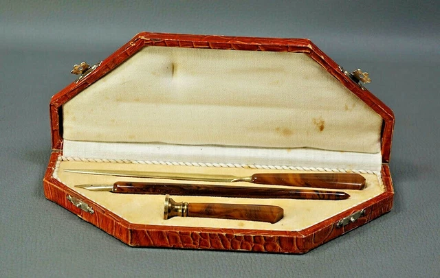 ART DECO GERMAN Bakelite Writing Desk Set Letter Opener CWF Nib Dip Pen ...