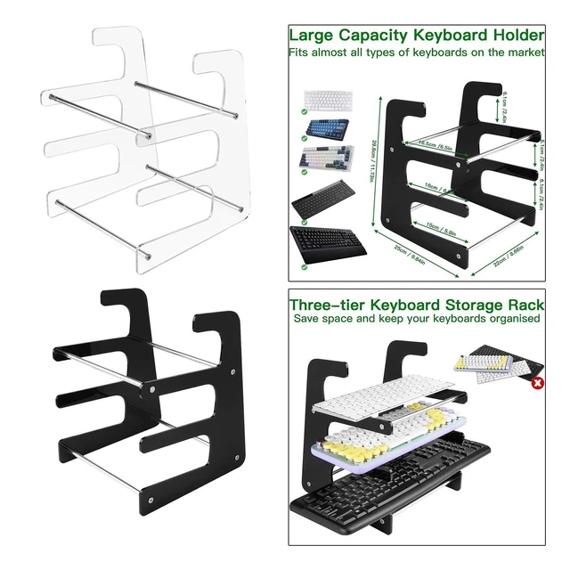 ACRYLIC KEYBOARD DISPLAY Stand Universal Keyboard Display Rack Stable 3 ...
