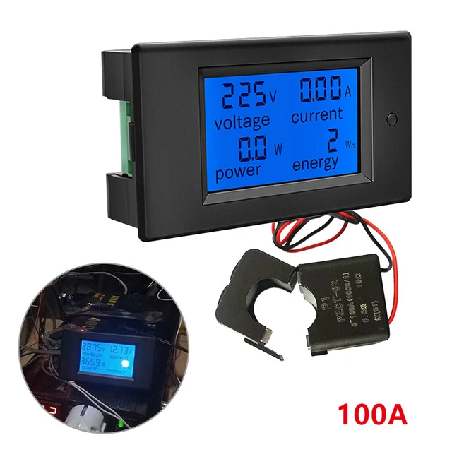 Voltage Current Power Energy Meter Monitor Kwh Voltmeter Ammeter 100a