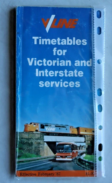 &V / LINE Timetables For Victorian & Interstate Services February 1987 ...
