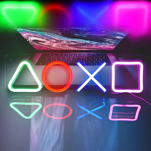 GAME ICON LIGHT Atmosphere Neon Ornament Playstation Sign LED Table ...
