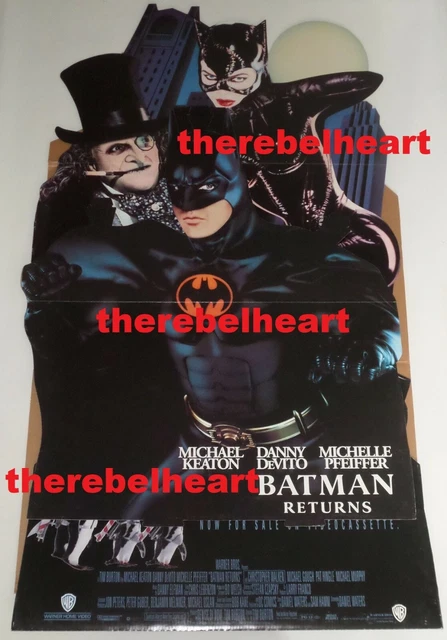 BATMAN RETURNS 1992 Promo Display Standee UNUSED Catwoman MICHELLE ...