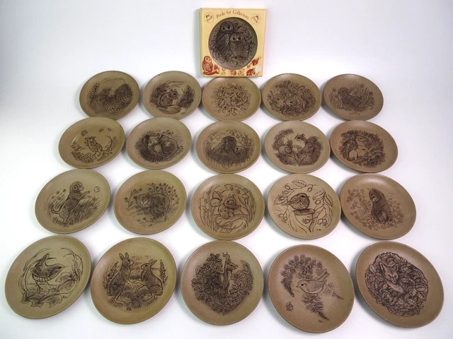 POOLE POTTERY BARBARA Linley Adams Hand Finished 5" Stoneware Plaques ...