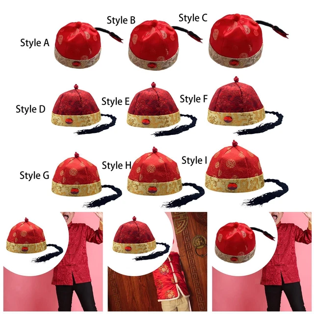 CHINESE ORIENTAL HAT Role Play Traditional Landlord Hat Chinese Emperor ...