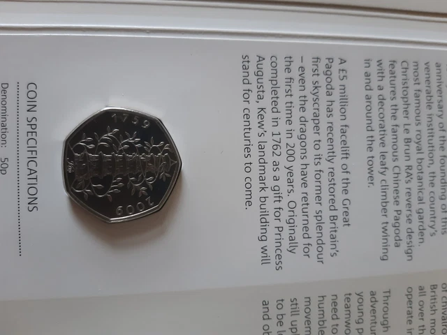 ROYAL MINT 50 years of the 50p Coin Culture Set Kew Gardens 2019 £100. ...