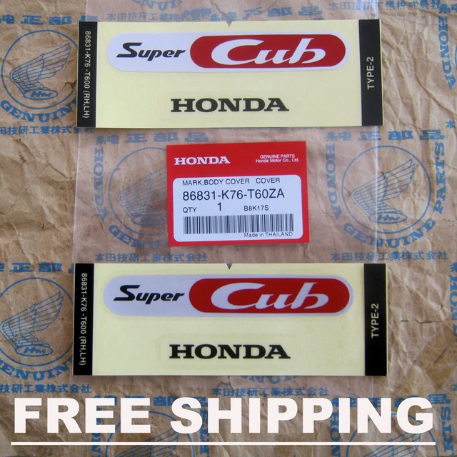 GENUINE HONDA SUPER Cub C50 C65 C100 Tank Legshield Sticker Decal Set ...